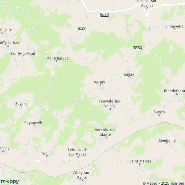 Map Voisey: map of Voisey (52400) and practical information