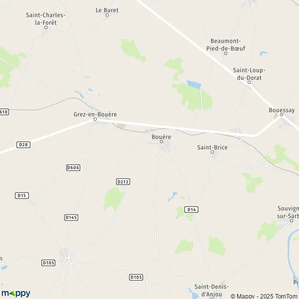 Map Bouère: map of Bouère (53290) and practical information