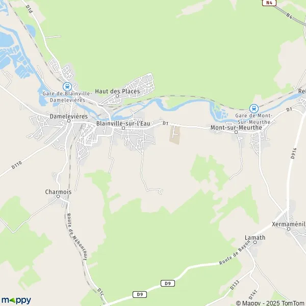 Map Blainville-sur-l'Eau: map of Blainville-sur-l'Eau (54360) and practical information
