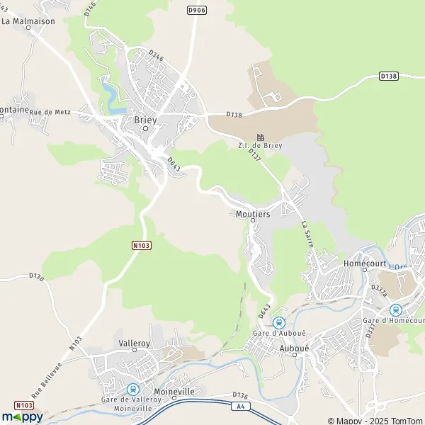 Map Moutiers: map of Moutiers (54660) and practical information