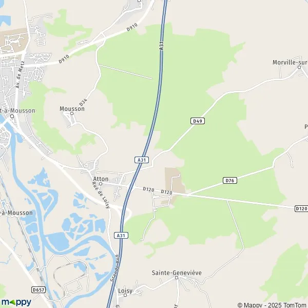 Map Atton: map of Atton (54700) and practical information