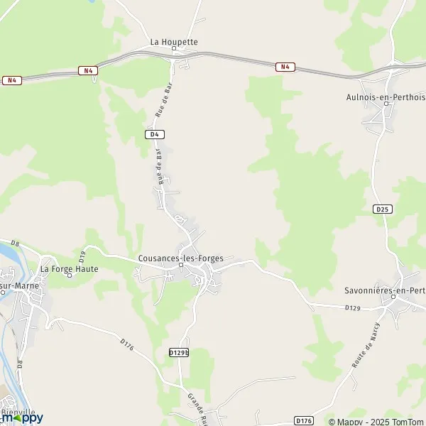 Map Cousances-les-Forges: map of Cousances-les-Forges (55170) and ...