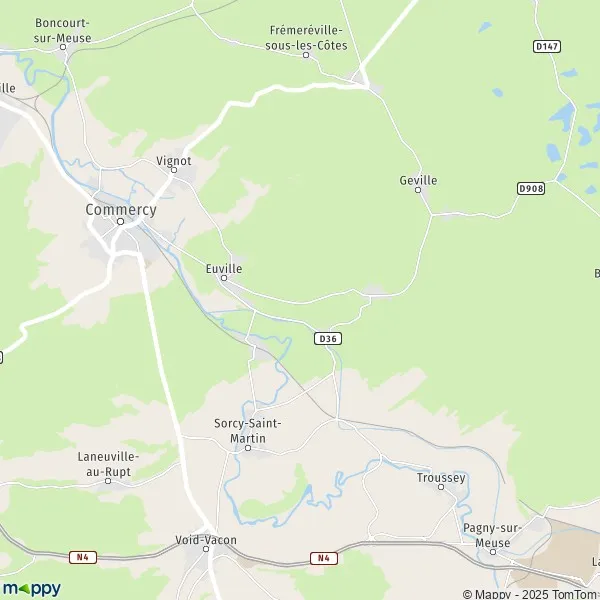 Map Euville: map of Euville (55200) and practical information