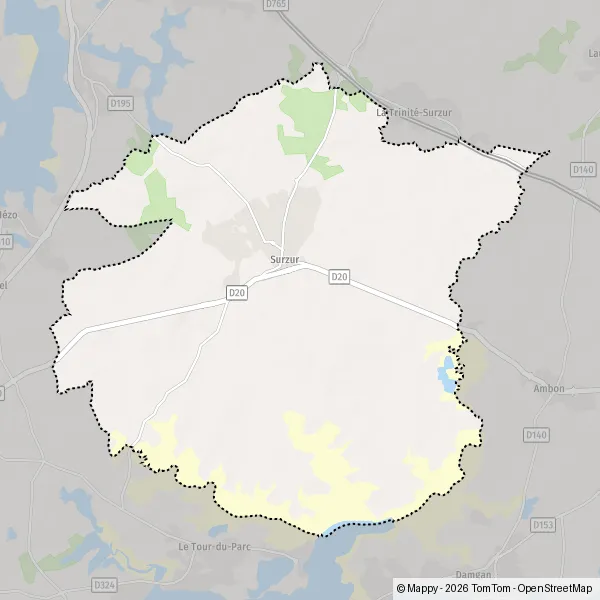Map Surzur: map of Surzur (56450) and practical information
