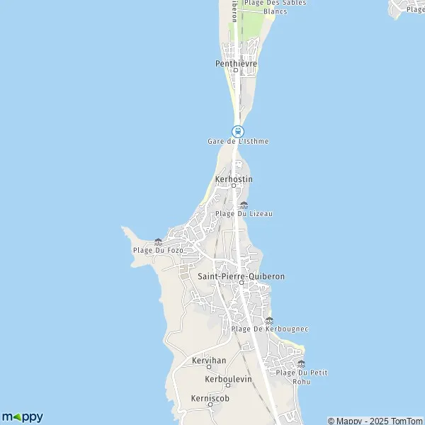 Map Saint-Pierre-Quiberon: map of Saint-Pierre-Quiberon (56510) and ...