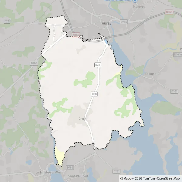 Map Crach: map of Crach (56950) and practical information