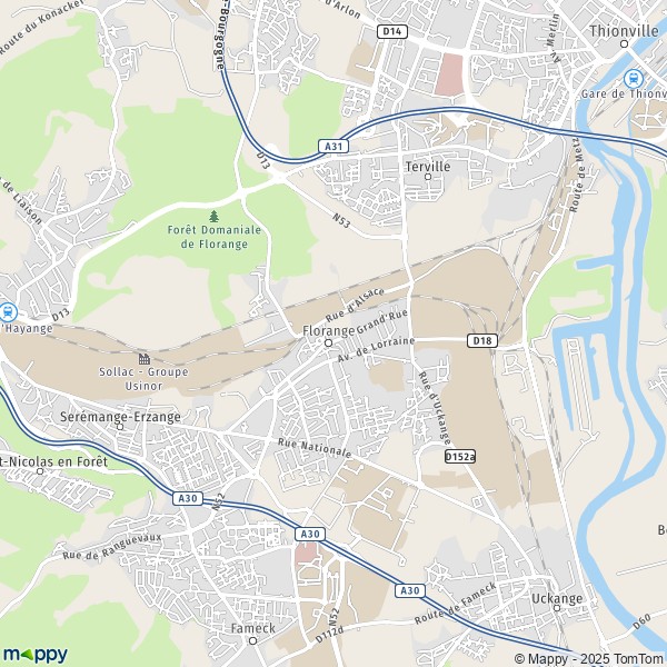 Map Florange: map of Florange (57190) and practical information
