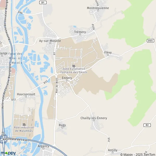 Map Énnery: map of Énnery (57365) and practical information