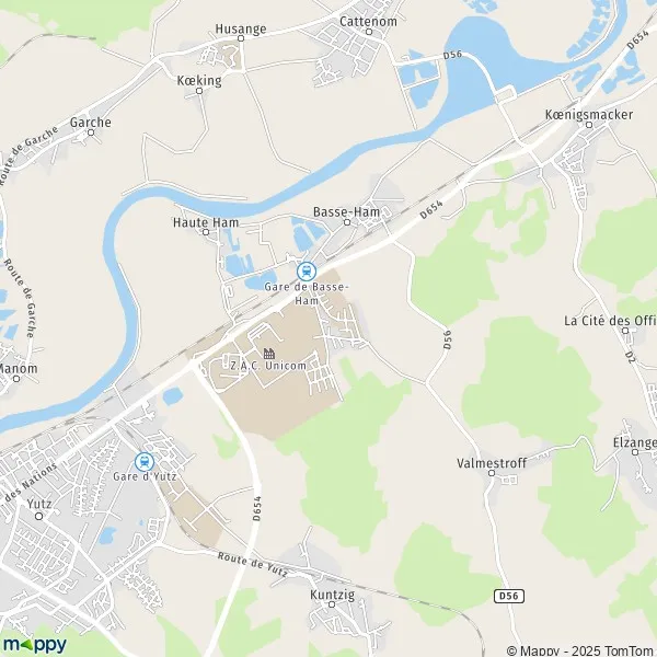 Map Basse-Ham: map of Basse-Ham (57970) and practical information