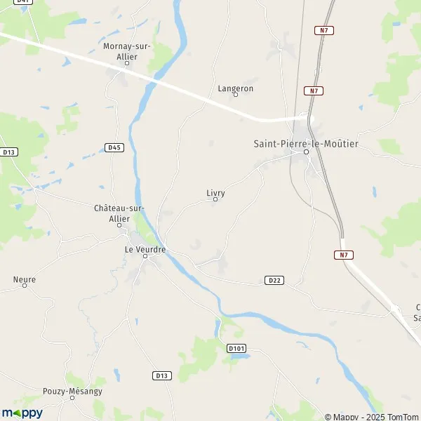 Map Livry: map of Livry (58240) and practical information