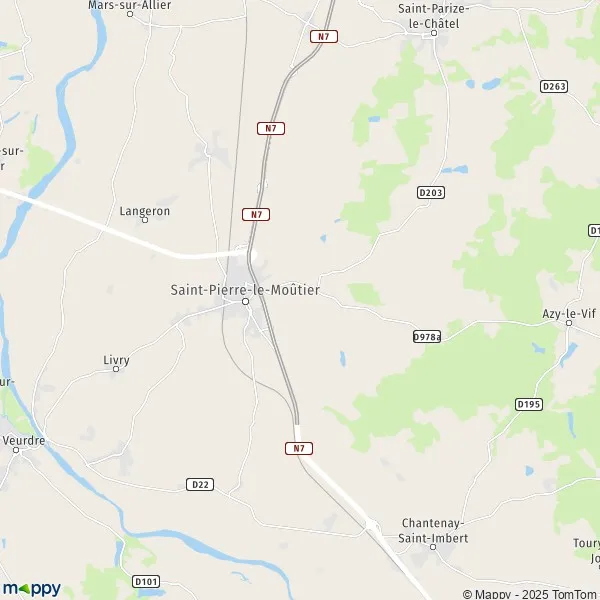 Map Saint-Pierre-le-Moûtier: map of Saint-Pierre-le-Moûtier (58240) and ...