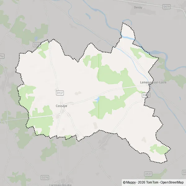 Map Cossaye: map of Cossaye (58300) and practical information