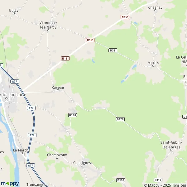 Map Raveau: map of Raveau (58400) and practical information