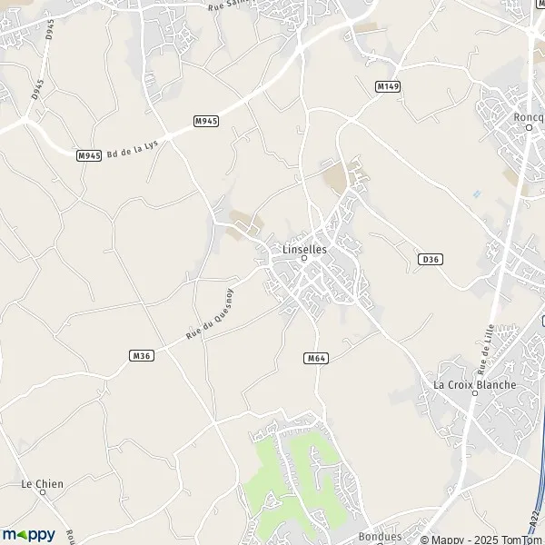 Map Linselles: map of Linselles (59126) and practical information