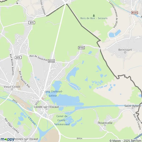 Map Condé-sur-l'Escaut: map of Condé-sur-l'Escaut (59163) and practical ...