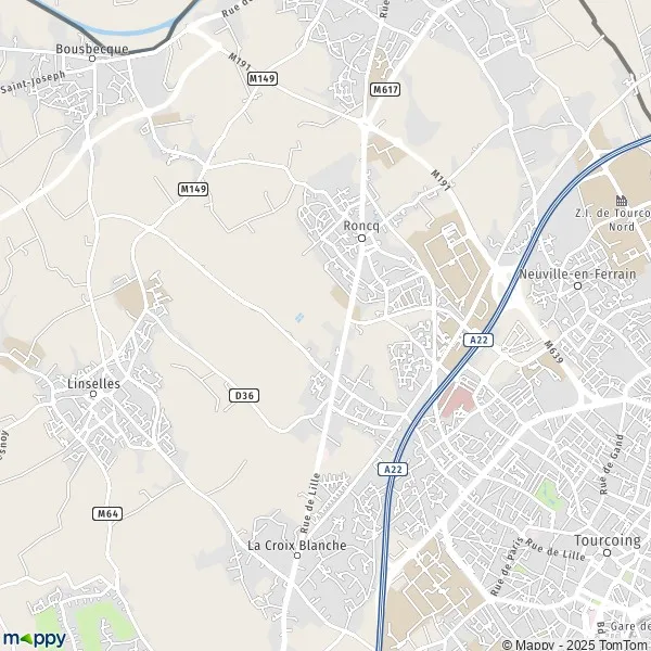 Map Roncq: map of Roncq (59223) and practical information