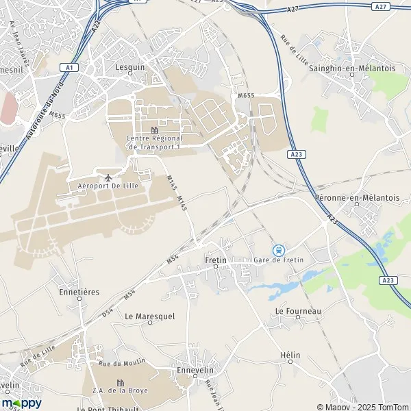 Map Fretin: map of Fretin (59273) and practical information