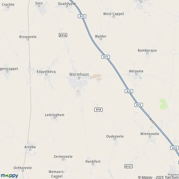 Map Wormhout: map of Wormhout (59470) and practical information