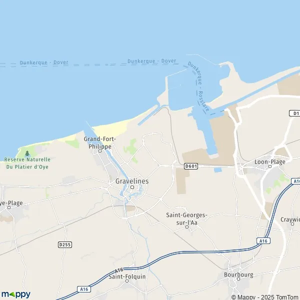 Map Gravelines: map of Gravelines (59820) and practical information