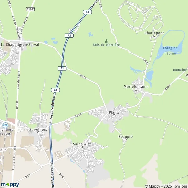 Map Plailly: map of Plailly (60128) and practical information