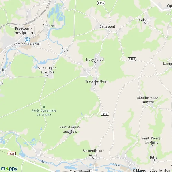 Map Tracy-le-Mont: map of Tracy-le-Mont (60170) and practical information