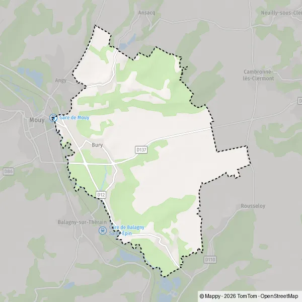 Map Bury: map of Bury (60250) and practical information