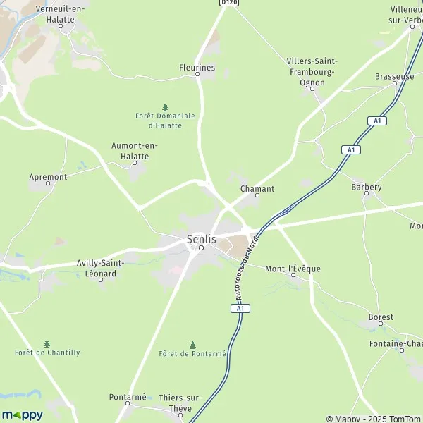 Map Senlis: map of Senlis (60300) and practical information