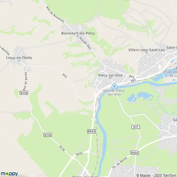 Map Précy-sur-Oise: map of Précy-sur-Oise (60460) and practical information