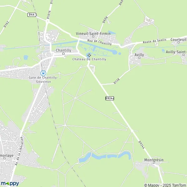Map Chantilly: map of Chantilly (60500) and practical information