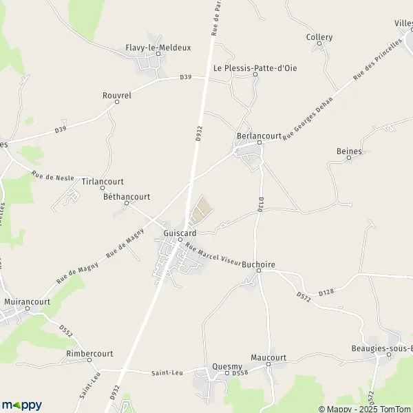 Map Guiscard: map of Guiscard (60640) and practical information