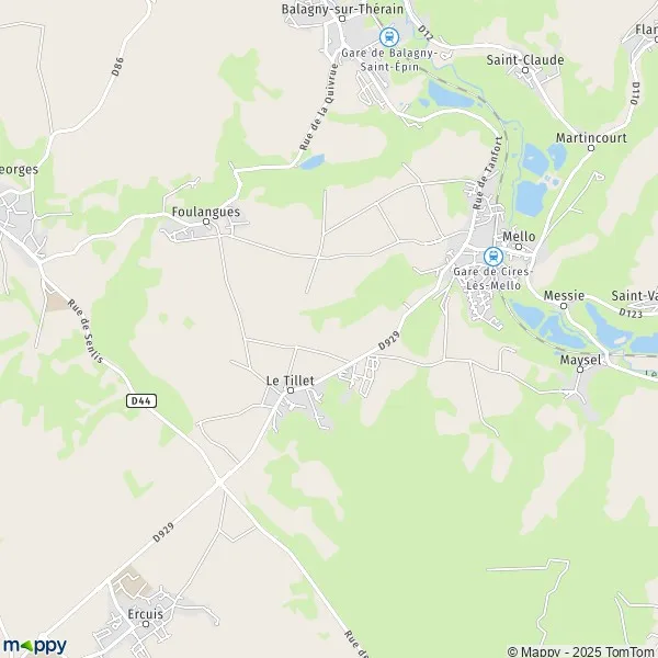 Map Cires-lès-Mello: map of Cires-lès-Mello (60660) and practical ...