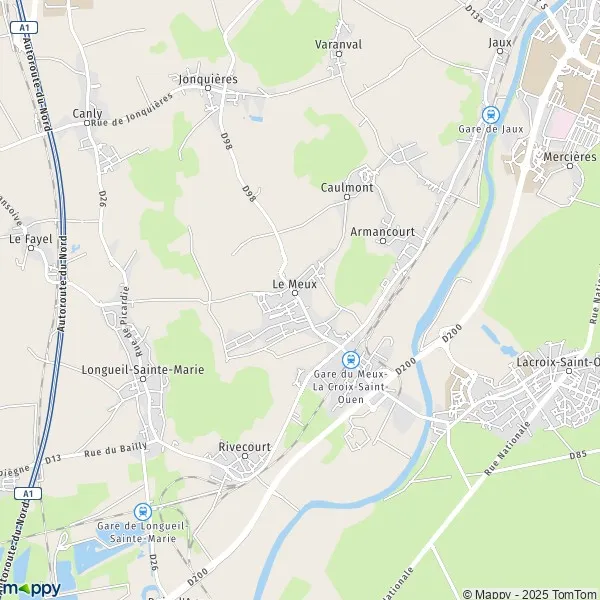 Map Le Meux: map of Le Meux (60880) and practical information