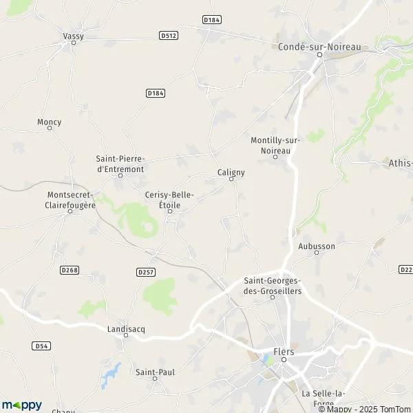 Map Caligny: map of Caligny (61100) and practical information