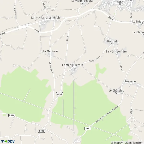 Map Le Ménil-Bérard: map of Le Ménil-Bérard (61270) and practical ...
