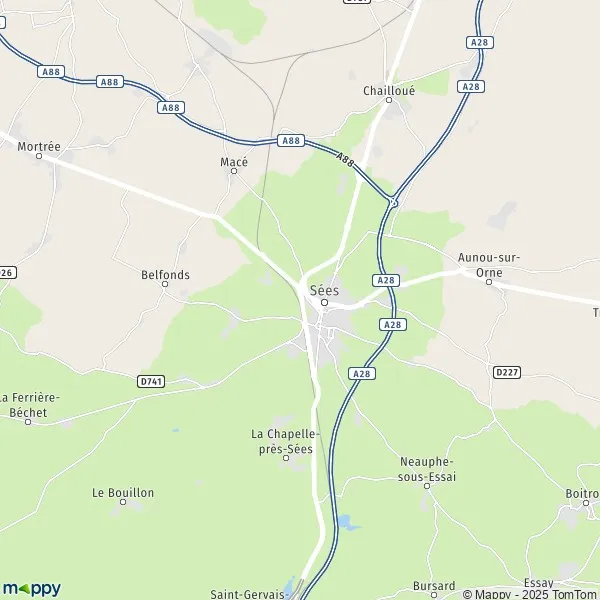 Map Sées: map of Sées (61500) and practical information