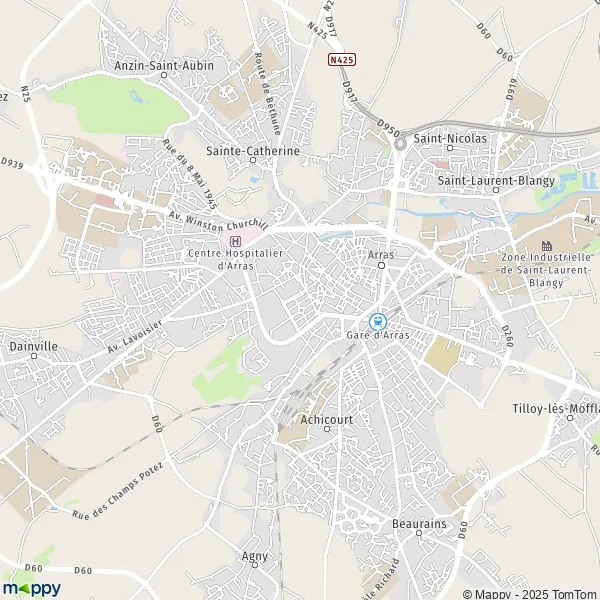 Map Arras: map of Arras (62000) and practical information