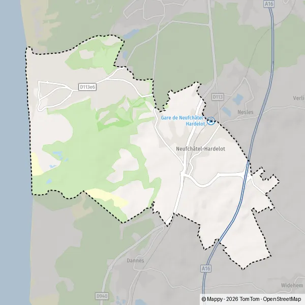 Map Neufchâtel-Hardelot: map of Neufchâtel-Hardelot (62152) and ...