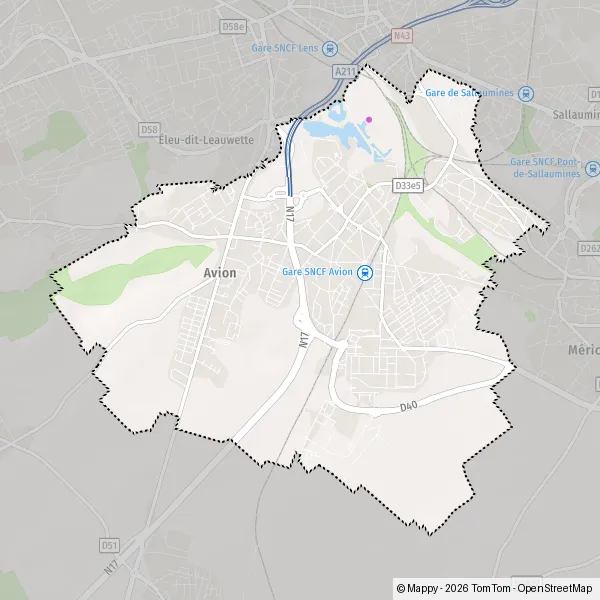 Map Avion: map of Avion (62210) and practical information
