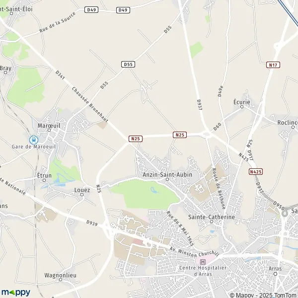 Map Anzin-Saint-Aubin: map of Anzin-Saint-Aubin (62223) and practical ...