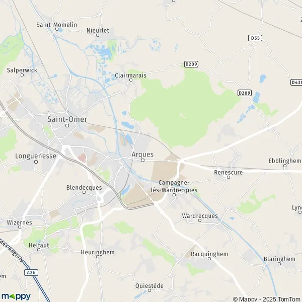 Map Arques: map of Arques (62510) and practical information