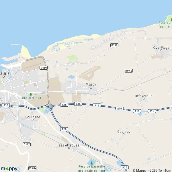 Map Marck: map of Marck (62730) and practical information