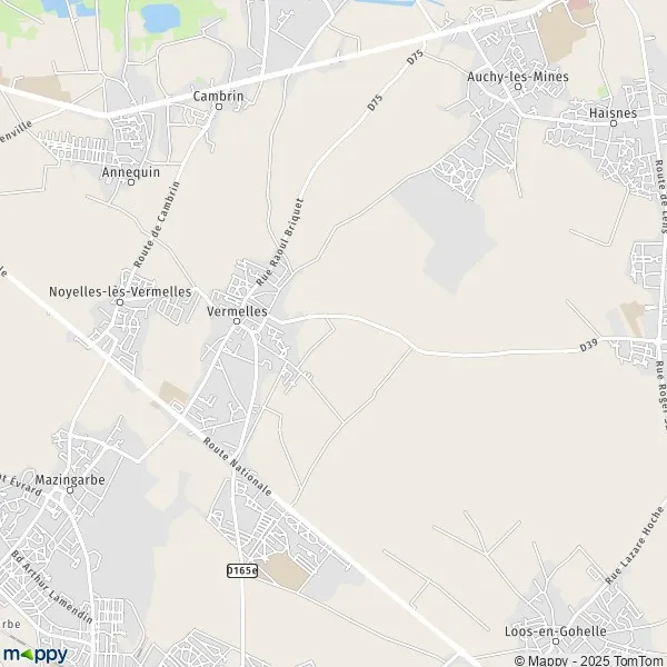 Map Vermelles: map of Vermelles (62980) and practical information