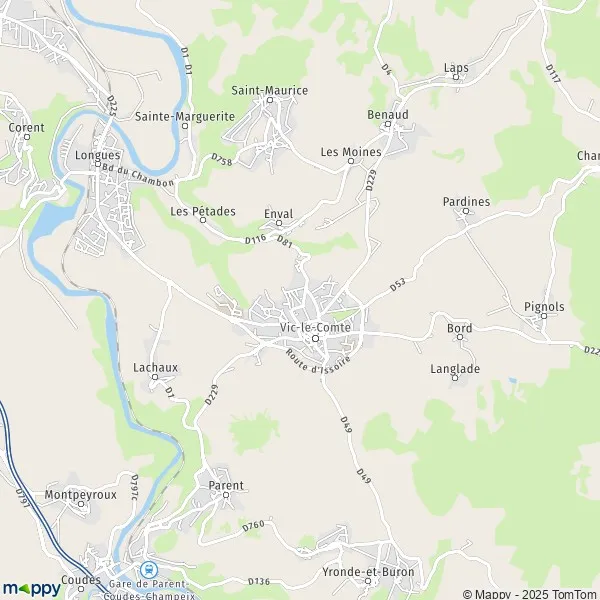 Map Vic-le-Comte: map of Vic-le-Comte (63270) and practical information