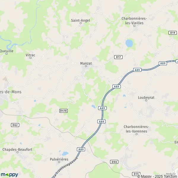 Map Manzat: map of Manzat (63410) and practical information