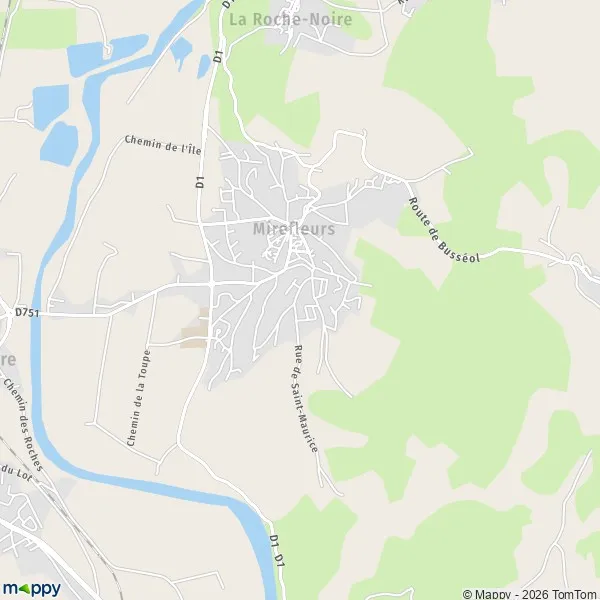 Map Mirefleurs: map of Mirefleurs (63730) and practical information