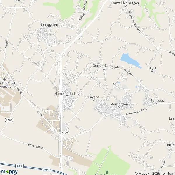 Map Serres-Castet: map of Serres-Castet (64121) and practical information