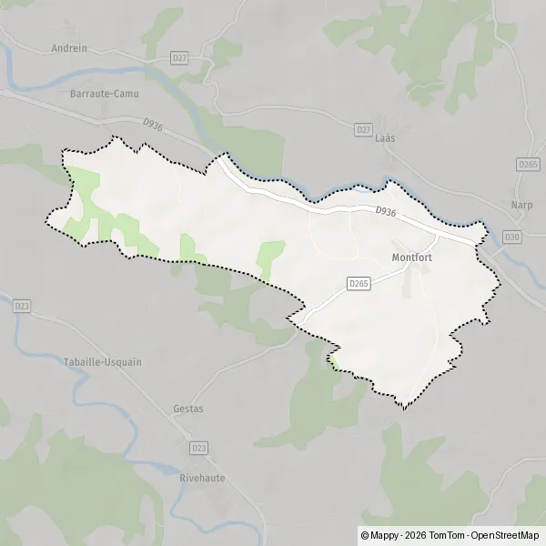 Map Montfort: map of Montfort (64190) and practical information