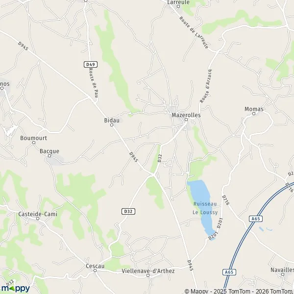 Map Mazerolles: map of Mazerolles (64230) and practical information