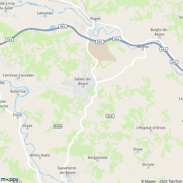 Map Salies-de-Béarn: map of Salies-de-Béarn (64270) and practical ...