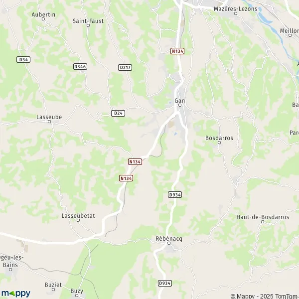 Map Gan: map of Gan (64290) and practical information